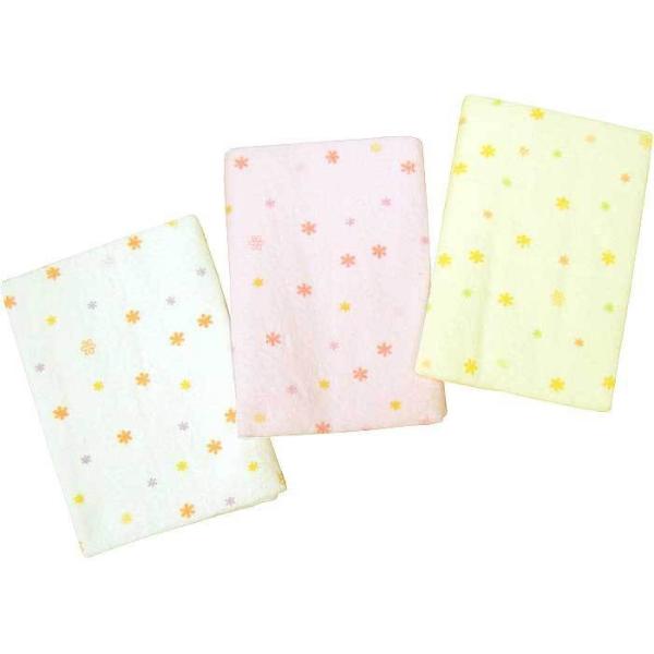 赤ちゃんのことを考えて作られた軽くて、しっかり吸収して、乾きが早い製品です♪ごく細い糸の、４０番手の糸を使用しているので、超ソフトで、肌触り抜群で♪赤ちゃんのデリケートなお肌に最適な素材です♪柔らかな感触が、なんとも言えません♪お花のプリン...