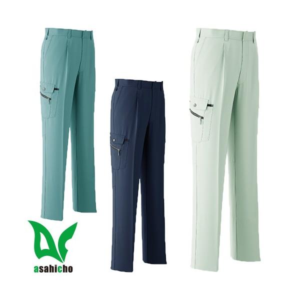 ◎配送方法：通常：宅配便（メール便不可商品）◎商品名：カーゴパンツ(ワンタック)◎メーカー：Asahicho◎品番：E7606◎規格：エコマーク◎素材：ポリエステル90%、キュプラ10%◎機能：帯電防止素材、ベンベルグ（吸放湿性能素材）、接...