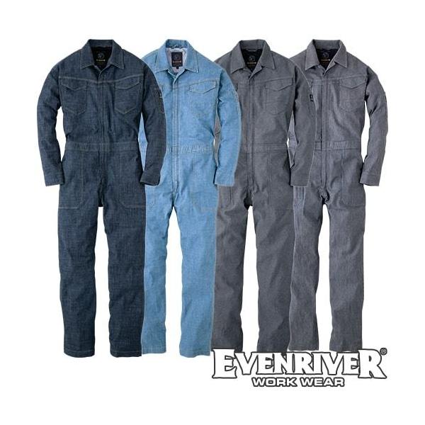◎配送方法：通常：宅配便（メール便不可商品）◎商品名：ストレッチエアーライトカバーオール◎メーカー：イーブンリバー(EVENRIVER)◎品番：SR-6100◎素材：30.インディゴ49.アイスブルー93.ヒッコリーブルー綿84%・ポリエス...