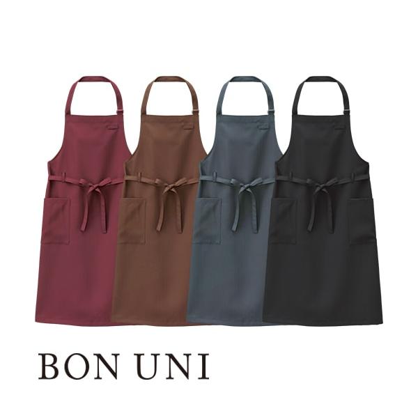 ◎配送方法：通常：宅配便（メール便不可商品）◎商品名：胸当てエプロン◎メーカー：ボンユニ(BONUNI)◎品番：27332-28、27332-79、27332-96、27332-99◎素材：ヘリンボーン　ポリエステル100％◎機能：超撥水、...