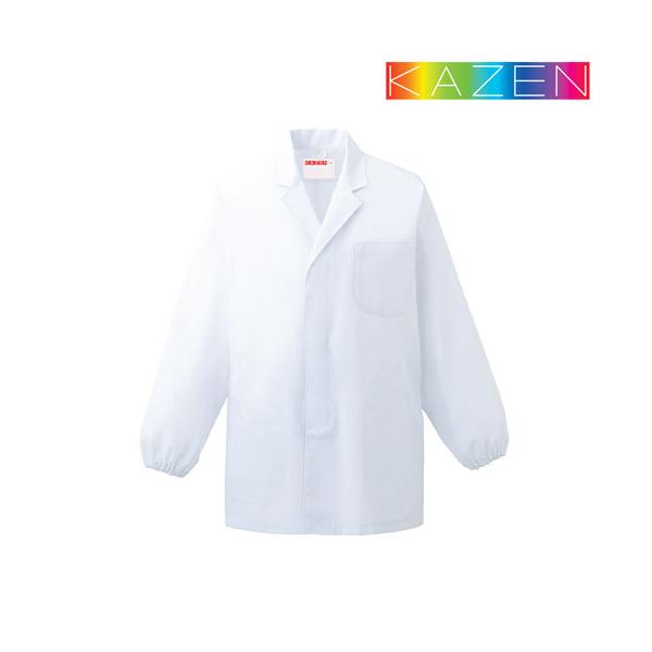 ◎配送方法：通常：宅配便（メール便不可商品）◎商品名：男子衿付調理衣 長袖◎メーカー：KAZEN(カゼン)◎品番：310-60◎素材：葛城（綿100％）◎機能：吸汗◎仕様：左胸にポケット付き、両腰にポケット付き◎商品説明：厨房に白が冴えるK...