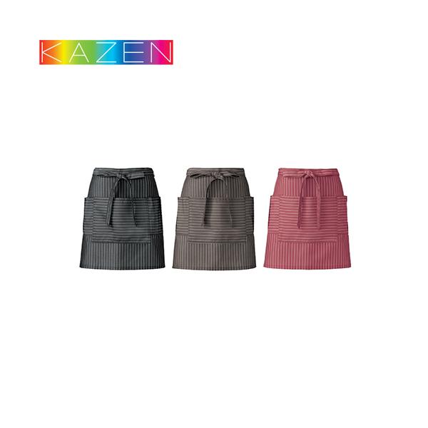 ◎配送方法：通常：宅配便（メール便対応商品）◎商品名：サロンエプロン◎メーカー：KAZEN(カゼン)◎品番：APK492-S5、APK492-S33、APK492-S81◎素材：カチオンストライプ（ポリエステル100％）◎機能：制電、退色防...
