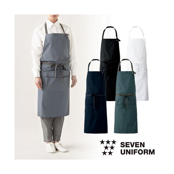 ◎配送方法：通常：宅配便（メール便不可商品）◎商品名：胸当エプロン◎メーカー：セブンユニフォーム◎品番：QT7356-0、QT7356-1、QT7356-8、QT7356-9◎素材：ポプリン[綿100%]◎仕様：ポケット(3)、肩紐・腰紐綾...