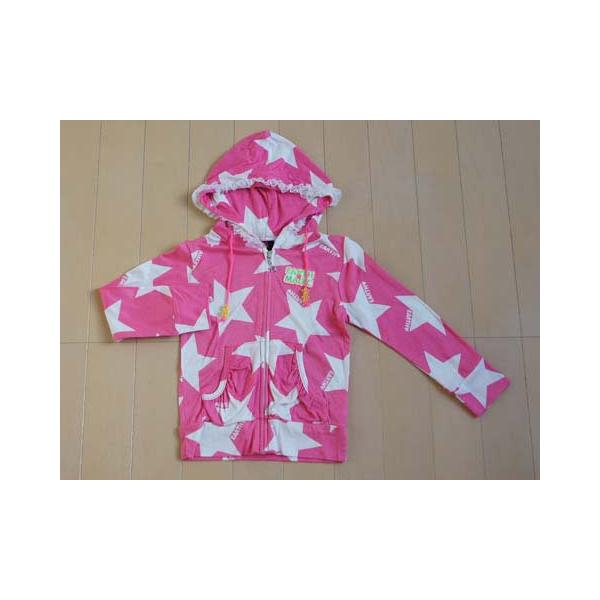 アースマジック EARTH MAGIC 子供服  女の子 女 女子 女児 長袖 ジップアップ 薄手 パーカー 100cm ★3 キッズ  ユーズド ガールズ アウトレット リサイクル 古着 子どもリサイクル ブランド 子供服 子ども服 こど...