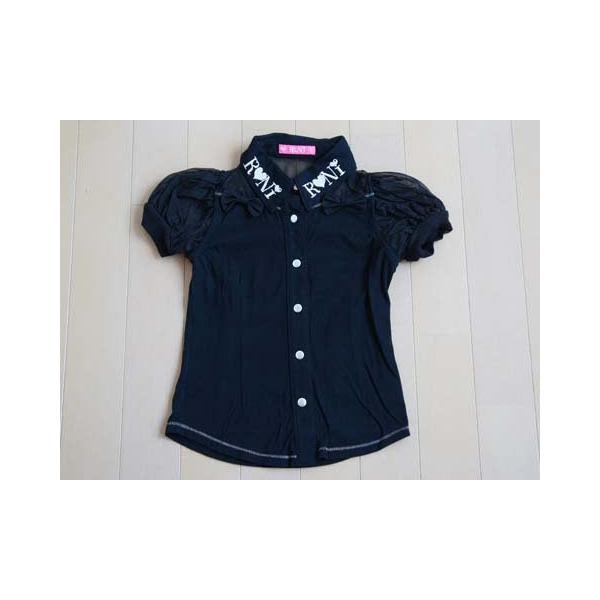 ロニィ RONI ロニ　ロニー アウトレット 子供服 女の子 女 女子 カットソーブラウス S 約 110cm ★3 黒 半袖 春 夏 ガールズ 女児 キッズ リサイクル 古着 子ども服 こどリサイクル ブランド 子供服 子ども服 こども服...