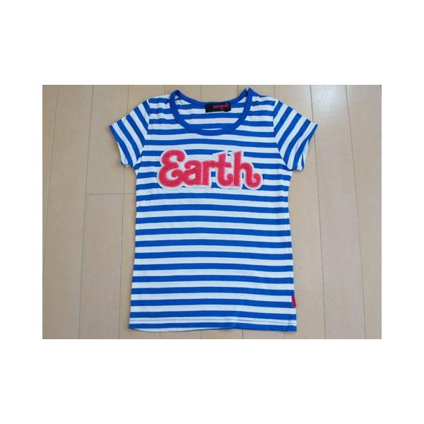 アースマジック EARTH MAGIC アウトレット 子供服 女の子 女 女子 Tシャツ プルオーバー カットソー 130cm ★3 青 白 ボーダー 半袖 春 夏 ガールズ 女児 キッズ  ユーズリサイクル ブランド 子供服 子ども服 こ...