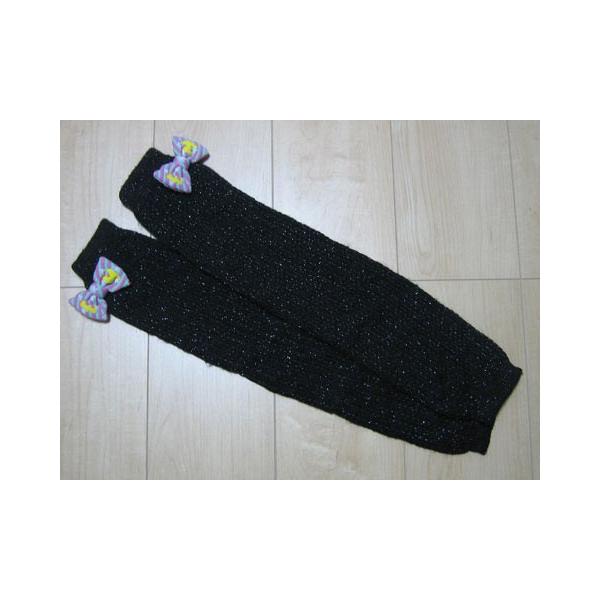 ユーズド アースマジック earth magic 約 130cm 約 140cm 約 150cm レッグウォーマー 黒 シルバーラメ リボン付き ★3 キッズ 子供服 女の子 女 女子 ガールズ 女児 アリサイクル ブランド 子供服 子ども...
