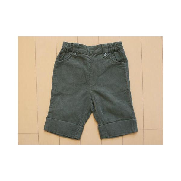 【sale セール 30%off 8/5-8/18】 ファミリア familiar アウトレット 子供服 女の子 女 女子 90cm ベビー服 パンツ ハーフ丈 緑 無地 コーデュロイ 秋 冬 オンライン ★3 ズボンリサイクル ブランド ...