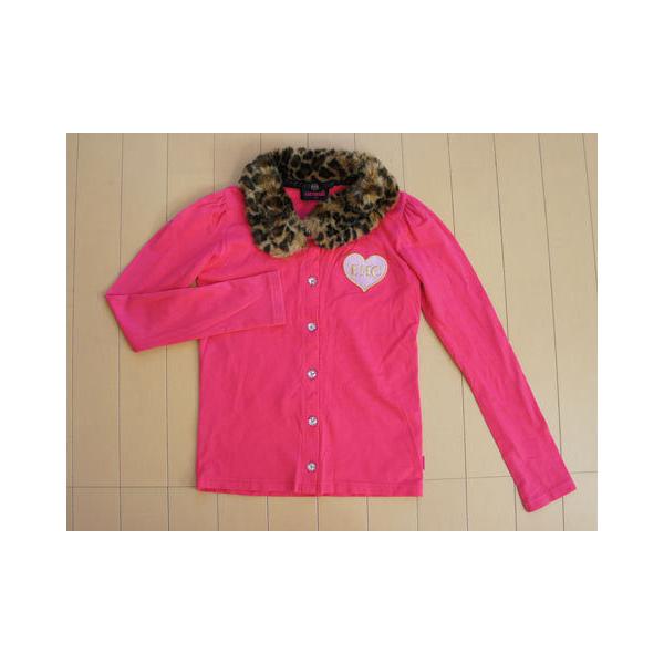 アースマジック earth magic アウトレット 子供服 女の子 女 女子 140cm 長袖 カーディガン ピンク レオパード 襟付き フェイクファー 春 秋 冬 ★4  トップス ガールズ ジュニアリサイクル ブランド 子供服 子ども...