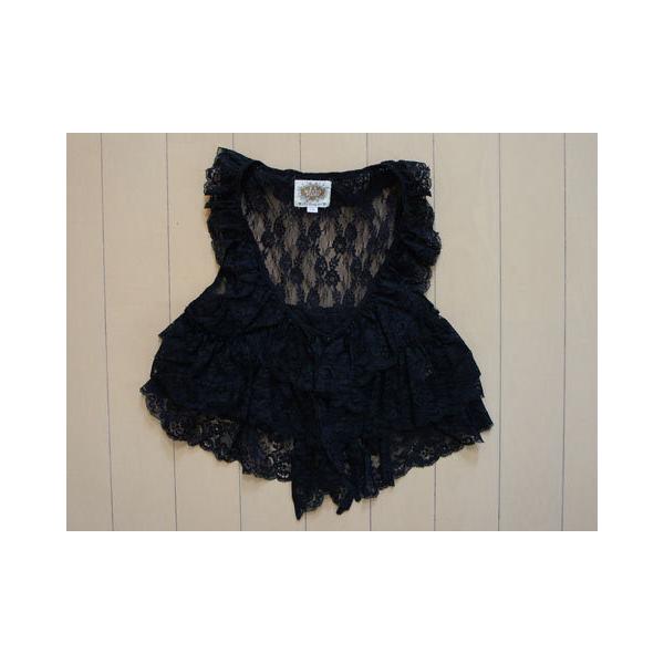 【sale セール 30%off 1/7-1/20】メゾピアノ mezzo piano アウトレット 子供服 女の子 130cm ジレ ベスト レース 黒 春 夏 秋 冬 ★4  トップス ガールズ 女児 キッズ 古着 こどもリサイクル ブ...