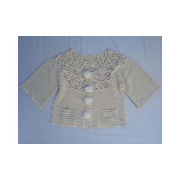 【sale セール 30%off 1/7-1/20】ポンポネットジュニア pom ponette junior  子供服 女の子 M 150cm カーディガン 白 七分袖 秋 冬 ★3 トップス ガールズ  キッズ ジュニア   古着リサイ...