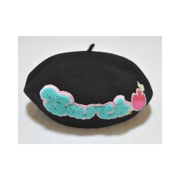 【sale セール 30%off 3/4-3/17】★5 新品 未使用 アースマジック earth magic アウトレット 子供服 女の子 女 女子 M 約 52cm 54cm ベレー帽 帽子 黒 秋 冬 ガールズ 女児 キッズ  ユーズ...