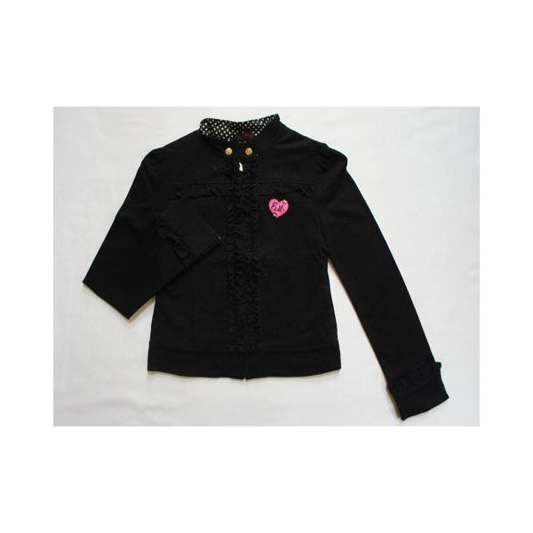 【sale セール 30%off 3/4-3/17】アースマジック earth magic アウトレット 子供服 女の子 女 女子 150cm 長袖 カットソー ブルゾン ジャンパー ジャケット 黒 ショート丈 ハイネック 春 秋 ★3 ア...