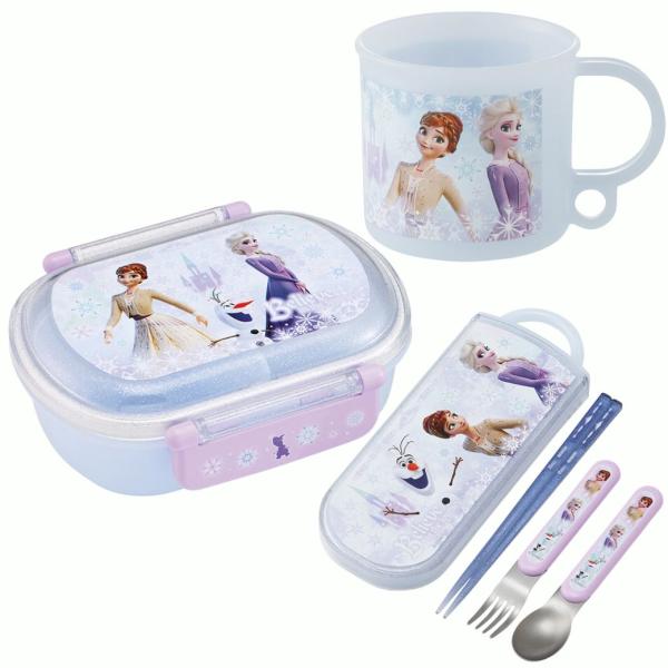 アナと雪の女王 ディズニー プリンセス ランチ 2点 セット ランチボックス お弁当箱 弁当箱 携帯 カトラリーセット お箸 はし フォーク スプーン ケース スケーター 新入生 キッズ 子供用  入園 入学 準備 プレゼント ギフト 幼稚...