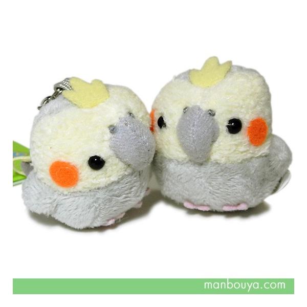 丸い形がかわいい、オカメインコ（小鳥）のぬいぐるみ携帯ストラップ。オカメインコはオウムの仲間なんだそうです。頭の冠羽、くちばしの形も可愛いですね。水族館・動物園などのアミューズメントパークお土産ショップでお馴染み、A-SHOWさんの商品。日...
