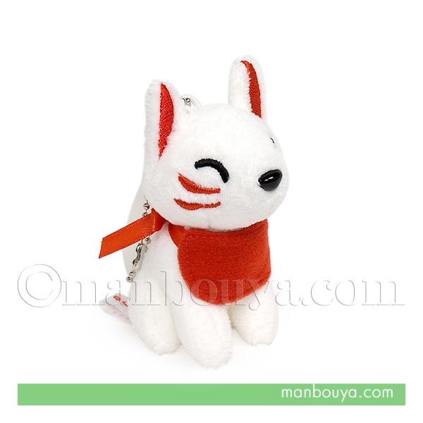 白いキツネのぬいぐるみ。大きなお耳と大きな尻尾。ちょっと笑ったような表情がかわいいです。同デザインで3サイズあり、一番小さいボールチェーン付きのマスコットです。福をもたらすと言われるシロキツネは、稲荷神社では大神様の遣い「びゃっこさん」とし...