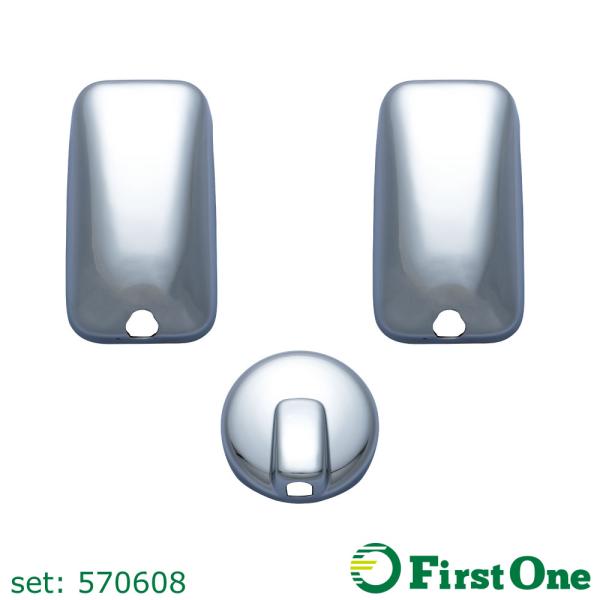 【商品詳細】商品名：ミラーカバー 3点セットいすゞ '07エルフ [標準キャブ/ハイキャブ]マツダ NEWタイタン [標準キャブ/ハイキャブ]2t標準/ワイド車　複合曲面サイドミラー車　170Φアンダーミラー付車■ 商品コード：570608...