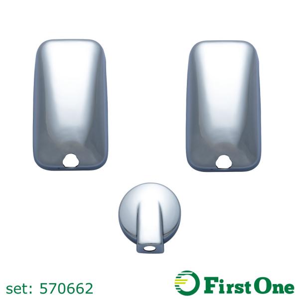 【商品詳細】商品名：ミラーカバー 3点セット日野 デュトロトヨタダイナ・トヨエース2t標準/ワイド車　複合曲面サイドミラー車　140Φアンダーミラー付車■ 商品コード：570662■ メーカー：ジェットイノウエ■ 適合車種(年式)：日野 デ...