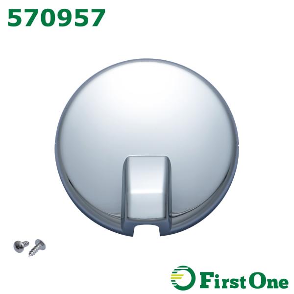□品番：570957□種別：アンダーミラーカバー□サイズ：263mmΦ□適合車種(参考)：NEWギガ/ファイブスターギガ（H21.5〜）、 スーパーグレート（H12.2〜）スーパーミラー（吊り下げミラー）車□材質：樹脂　クロームメッキ※ファ...