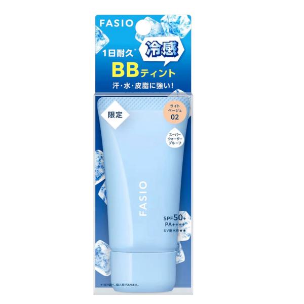 カラー：02 ライトベージュ/SPF50+ PA++++日やけ止め・化粧下地・ファンデーションの効果が1本になったBBティントから、ひんやり冷感のクールタイプが 限定で登場！ラスティング効果に優れているため、つけたての美肌が長時間持続します。