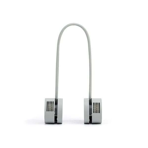DSN23088GR ネックバンドファン Rollingは、くるっと巻いてコンパクトに収納可能な首かけ扇風機です。両手を自由に使える便利なハンズフリー式の羽根なしタイプ ※詳細は商品説明をご確認下さい。商品ページは縦長です。