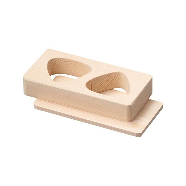 yamaco06306 桧・おにぎり抜型(物相型) 2穴(敷板付) ※詳細は商品説明をご確認下さい。商品ページは縦長です。