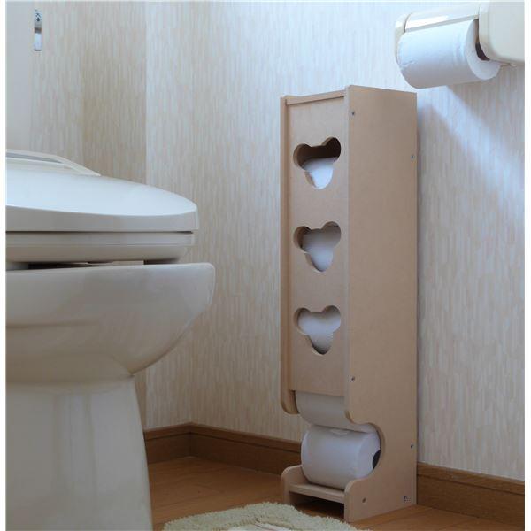 【商品名】 トイレラック/トイレットペーパー収納 【約幅14×奥行14.5×高さ61cm】 ナチュラル(無塗装) フタ付 ペーパー約5個収納可 日本製 【ジャンル・特徴】 トイレットペーパーケース ペーパーストック ペーパーストッカー トイ...