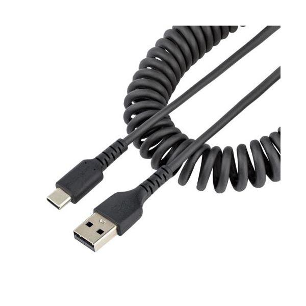 【商品名】 StarTech.com 高耐久USB A-USB Cケーブル 1m コイル（伸縮）型／アラミド繊維補強R2ACC-1M-USB-CABLE 1本  ※詳細は商品説明をご確認下さい。商品ページは縦長です。(ソフトバンク・ワイモバ...