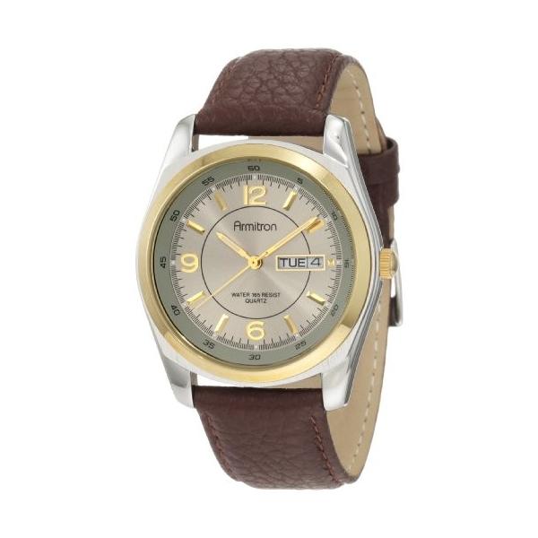 腕時計 アーミトロン メンズ 20/1925GYBN Armitron Men's 20/1925GYBN Round Two-Tone Brown Leather Strap Watch海外限定品を迅速輸入！5〜15営業日にて発送します。...