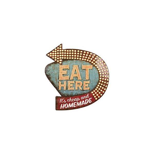 壁飾り インテリア タペストリー 壁掛けオブジェ 海外デザイン アメリカ 輸入物 DA3913 Creative Co-Op Tin Eat Here Retro Wall Decor海外限定品を迅速輸入！5〜15営業日にて発送します。商品...