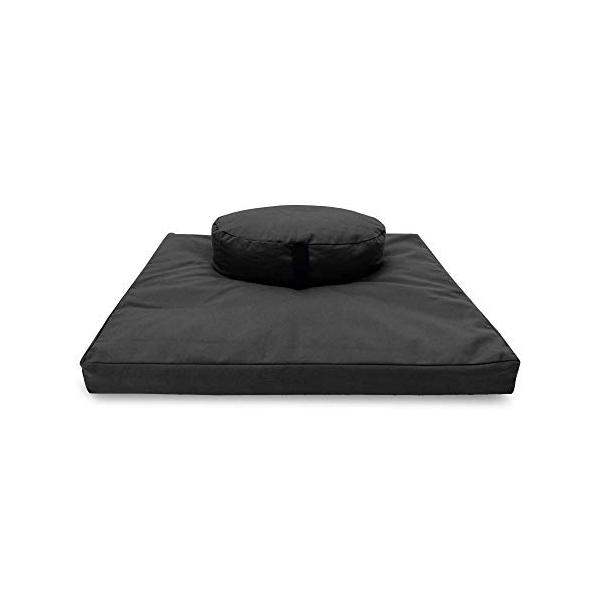ヨガ フィットネス ZZCOMBO-oval-buckwheat-Black Bean Products Zafu and Zabuton Meditation Cushion Set - Made in The USA. Our Blac...