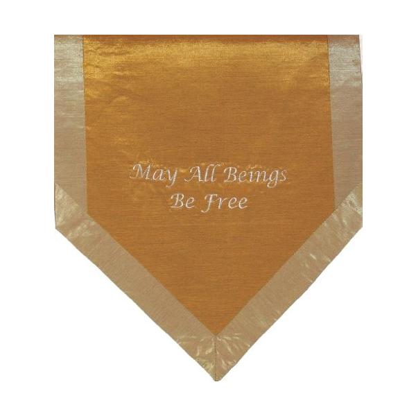 ヨガ フィットネス new Altar Cloth Or Wall Hangings - Embroidered - May All Beings Be Free - Iridescent Gold海外限定品を迅速輸入！5〜15営業日にて発...