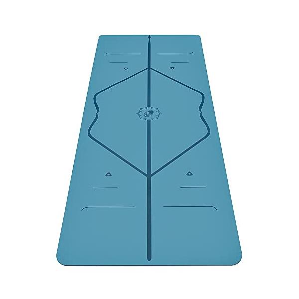 ヨガマット フィットネス YOG-MAT-ORI-BLU-UNI-F Liforme Original Yoga Mat ? Free Yoga Bag Included - Patented Alignment System, Warri...