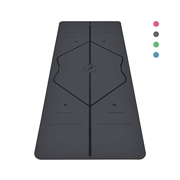 ヨガマット フィットネス YOG-MAT-ORI-GRY-UNI-F Liforme Original Yoga Mat ? Free Yoga Bag Included - Patented Alignment System, Warri...