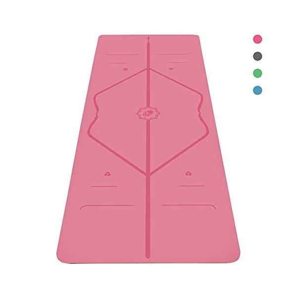 ヨガマット フィットネス YOG-MAT-ORI-PIN-UNI-F Liforme Original Yoga Mat ? Free Yoga Bag Included - Patented Alignment System, Warri...