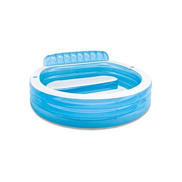 プール ビニールプール ファミリープール オーバルプール 家庭用プール 57190EP Intex Swim Center Inflatable Family Lounge Pool with Built in Bench, Cup Hol...