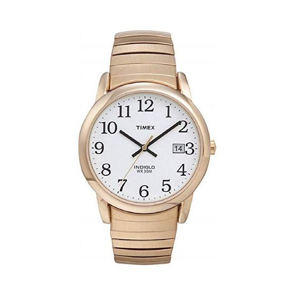 腕時計 タイメックス メンズ T2H301 Timex Men's Easy Reader 35mm Watch ? Gold-Tone Case White Dial with Gold-Tone Tapered Expansion Ba...
