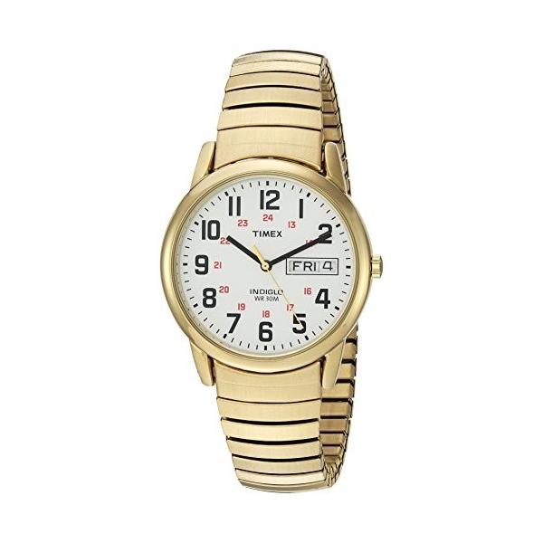 腕時計 タイメックス メンズ T2N092 Timex Men's Easy Reader 35mm Watch ? Gold-Tone Case White Dial with Extra-Long Gold-Tone Expansion...