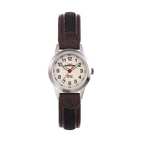 腕時計 タイメックス レディース T41181 Timex Women's T41181 Expedition Field Mini Black/Brown Nylon/Leather Strap Watch海外限定品を迅速輸入！5〜15営...