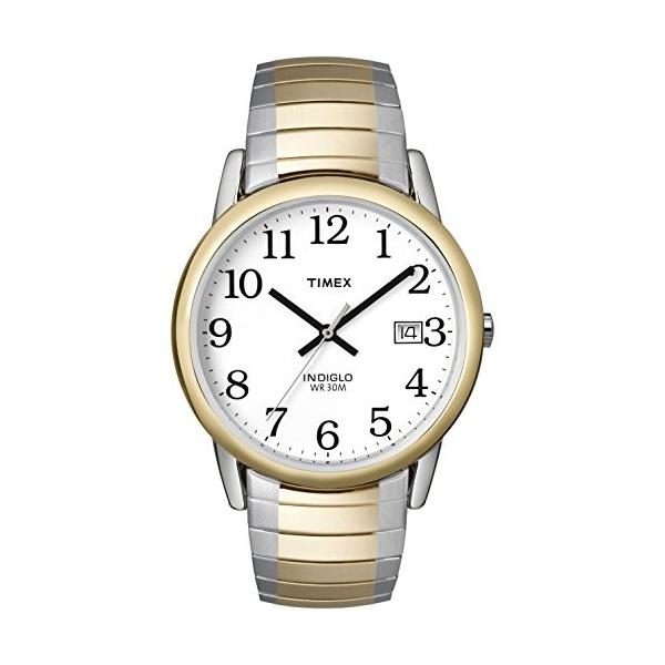 腕時計 タイメックス メンズ T2H311 Timex Men's Easy Reader 35mm Watch ? Two-Tone Case White Dial with Two-Tone Tapered Expansion Band...