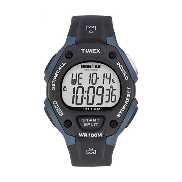 腕時計 タイメックス メンズ T5H591 Timex Men's T5H591 Ironman Classic 30 Full-Size Black/Blue Resin Strap Watch海外限定品を迅速輸入！5〜15営業日にて発送...