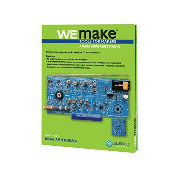 エレンコ ロボット 電子工作 知育玩具 パズル ブロック 組み立てる AMFM108CK Elenco AM/FM Radio Kit |Switch Between ICs &amp; Transistors | Solder | Gre...