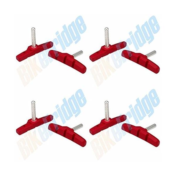 ブレーキ パーツ 自転車 コンポーネント サイクリング 輸入 クロスバイク ロードバイク マウンテンバイク OBE-M04Rn4 4 Pairs (8 Pads) Red Canti Brake Shoes Compatible with ...
