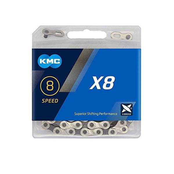 チェーン パーツ 自転車 コンポーネント サイクリング 輸入 クロスバイク ロードバイク マウンテンバイク 300875 KMC X8-93 - 8 Speed Silver/Grey Chain,114L海外限定品を迅速輸入！5〜15営業...