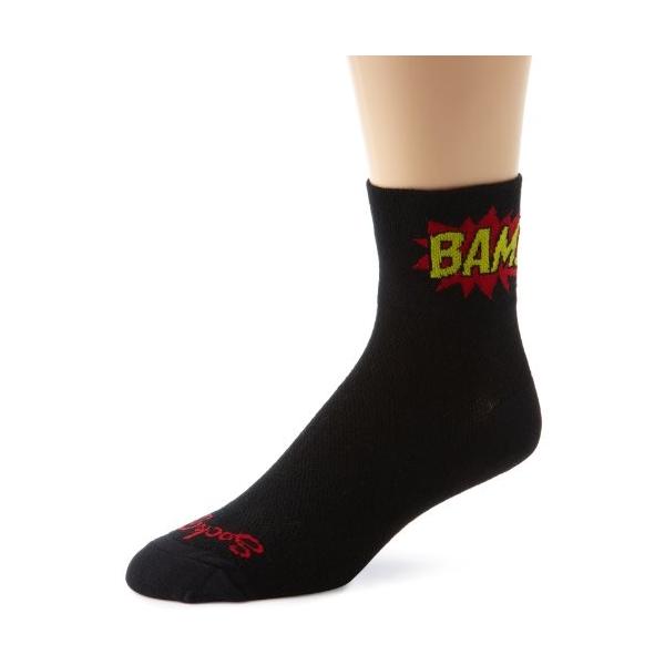 チェーン パーツ 自転車 コンポーネント サイクリング 輸入 クロスバイク ロードバイク マウンテンバイク Boom SockGuy Men's Boom Pow Socks, Black, Sock Size:10-13/Shoe Siz...