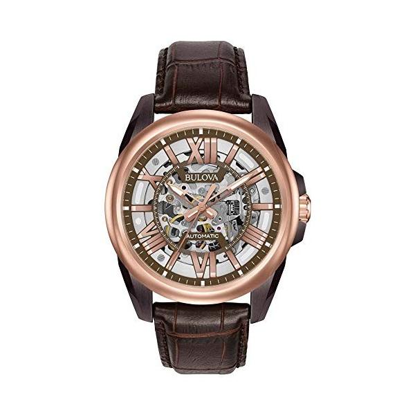 腕時計 ブローバ メンズ 98A165 Bulova Men's Classic Sutton 3-Hand 21-Jewel Automatic Watch, 42 Hour Power Reserve, Skeleton Dial, L...