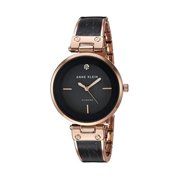 腕時計 アンクライン レディース  AK/2512GYRG Anne Klein Women's AK/2512GYRG Diamond-Accented Rose Gold-Tone and Grey Marbleized Bangle ...