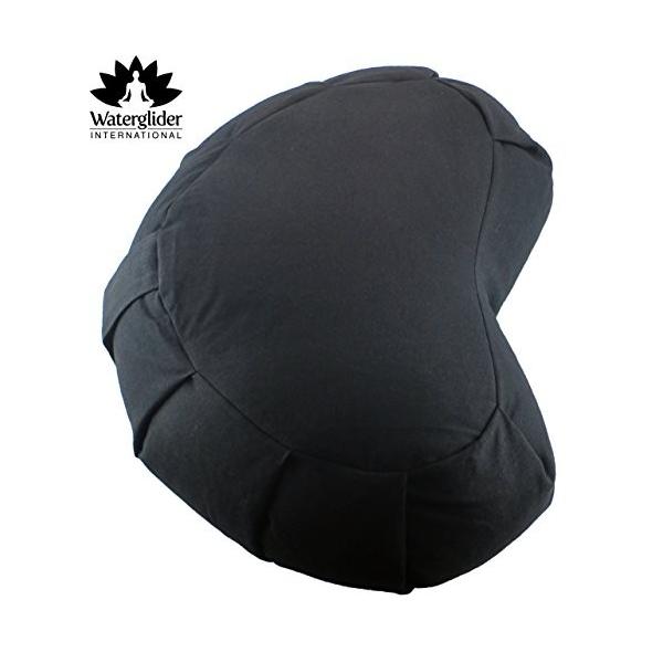 ヨガ フィットネス LYSB00QUBJ1Y4-SPRTSEQIP Waterglider International Meditation Cushion (Black) Crescent, Buckwheat Husk Filled, ...