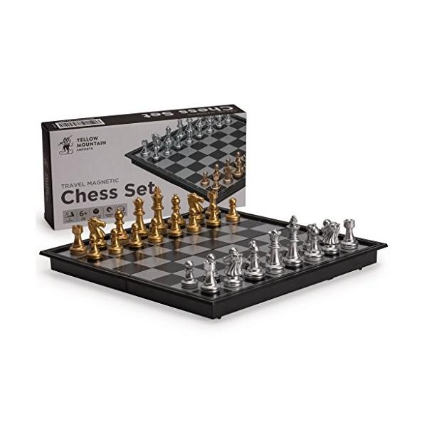 ボードゲーム 英語 アメリカ 海外ゲーム ACV-CHESS-JF381048124912 Yellow Mountain Imports Travel Magnetic Chess Set (9.8-Inch) - Folding and...