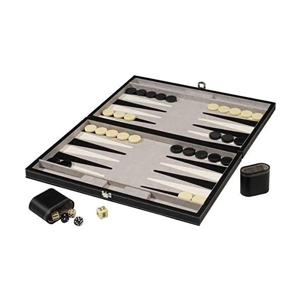 バックギャモン ボードゲーム 18インチ ランニングステッチが付いた2つのサイコロカップ付きボードゲーム 英語 アメリカ 海外ゲーム 55-0919 Mainstreet Classics 18-Inch Backgammon Board ...